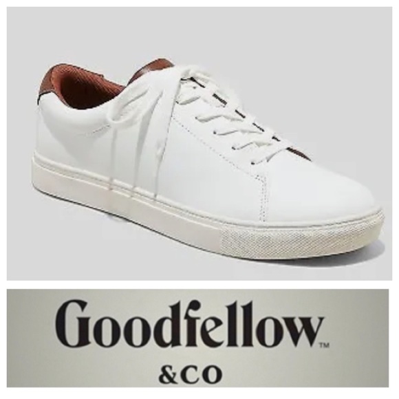 Goodfellow & Co | Shoes | Nwt White Leather Harrison Sneakers ...